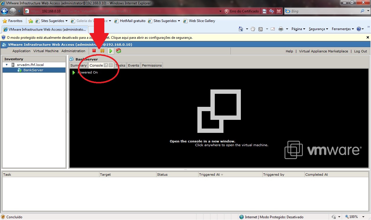Blog do Fiad - MCT: Abrindo Console VMWare Server