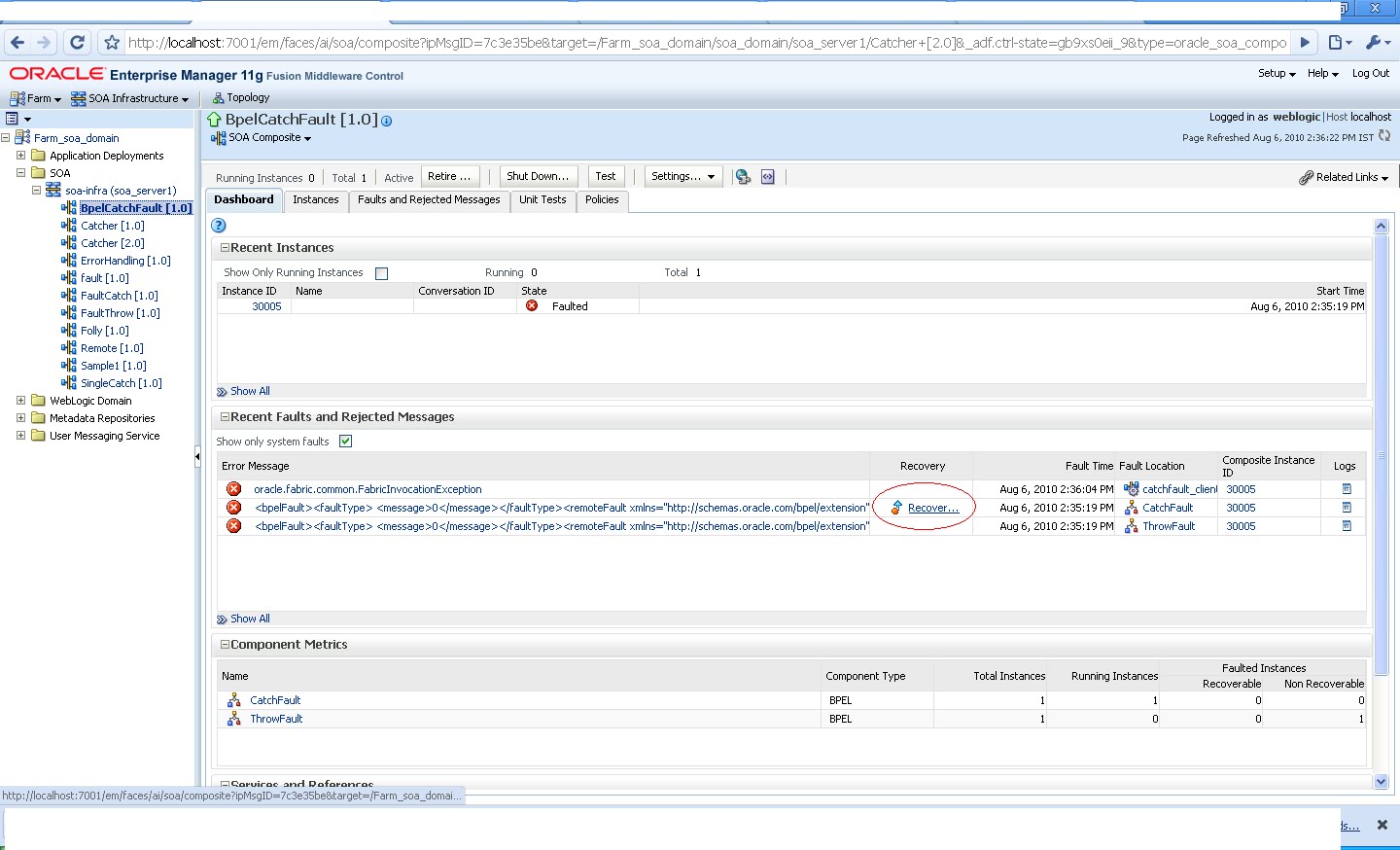 Learning SOA: Fault handling in Oracle SOA Suite 11g-Example Learning SOA: Fault handling in Oracle SOA Suite 11g-Example