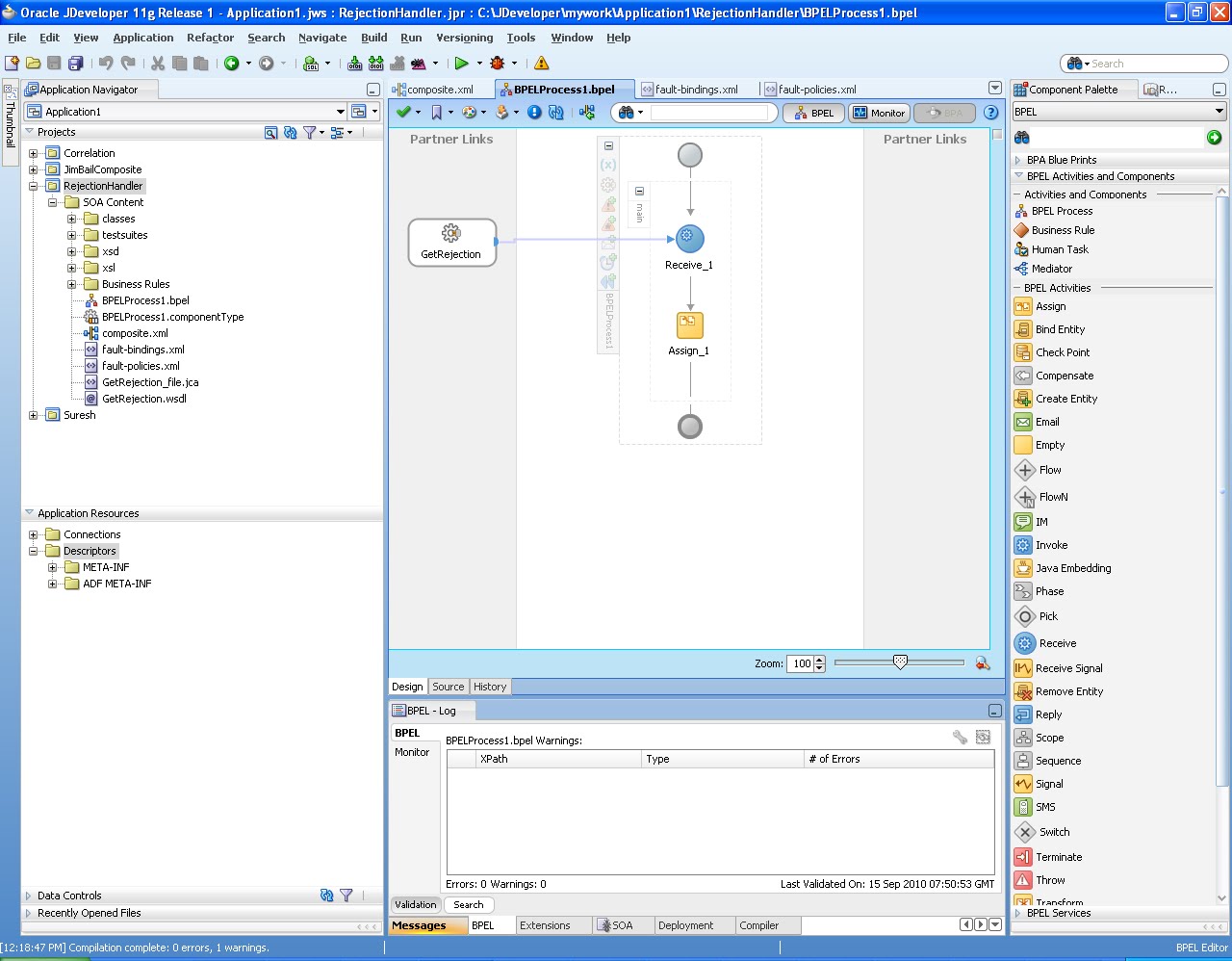 Learning SOA: Rejection Handling in SOA Suite 11g