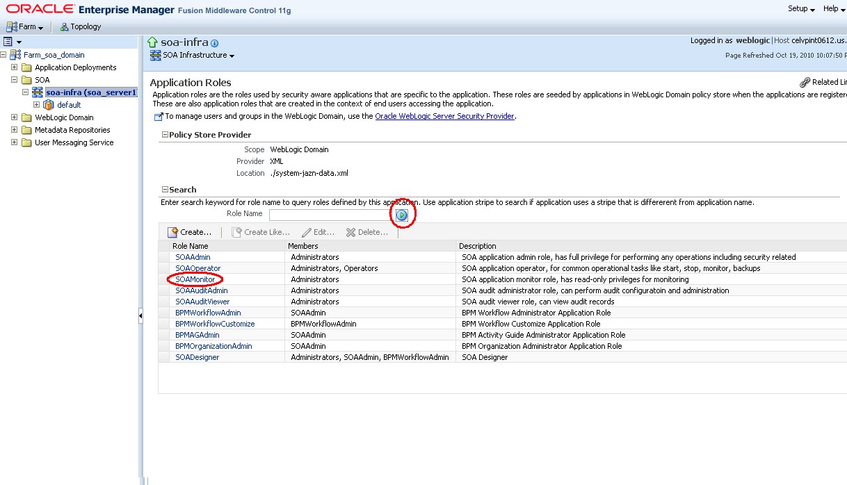Learning Soa How To Give Read Only Roles To A User In Soa Suite