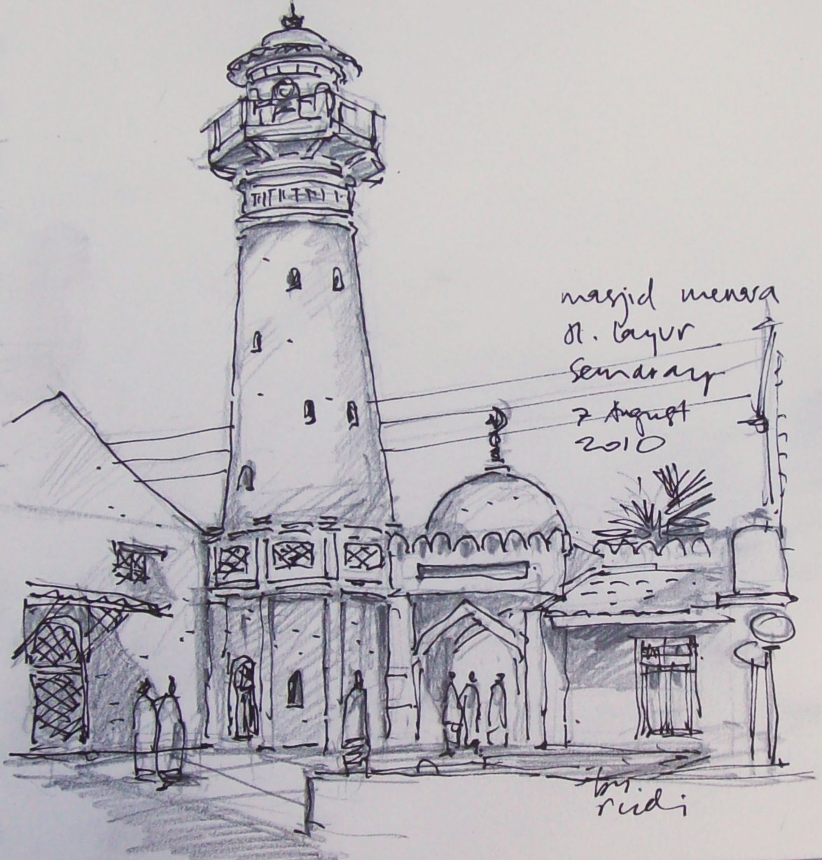 rudi ' sketch: Masjid Menara Jl. Layur , Semarang