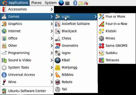 My System tools & Game Menu in Ubuntu 9.10 ~ Net Gator