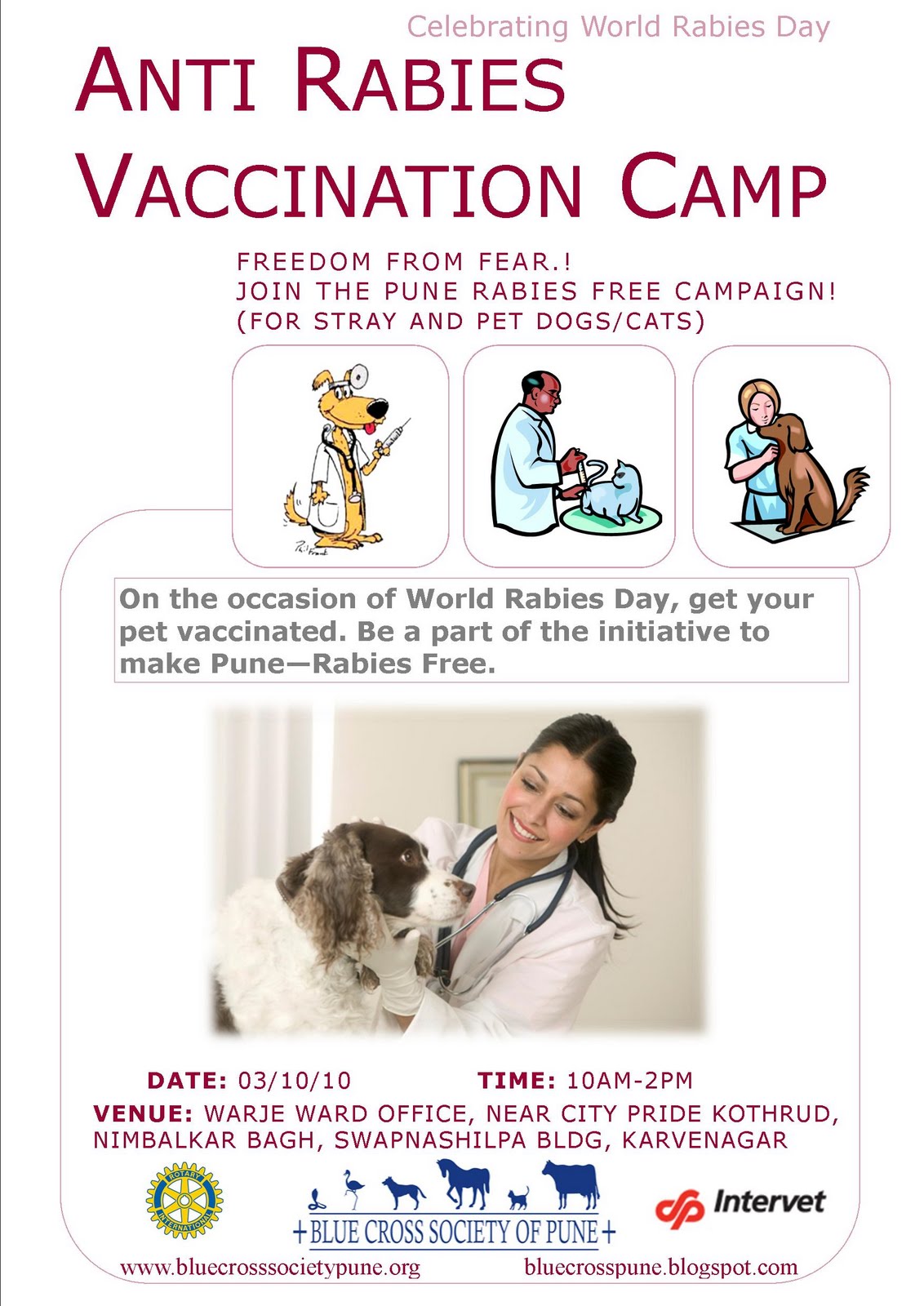 Blue Cross Society, Pune: Freedom from Fear - RABIES FREE PUNE - Oct ...