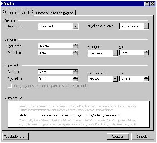 MANEJANDO WORD: FORMATO DE PARRAFO