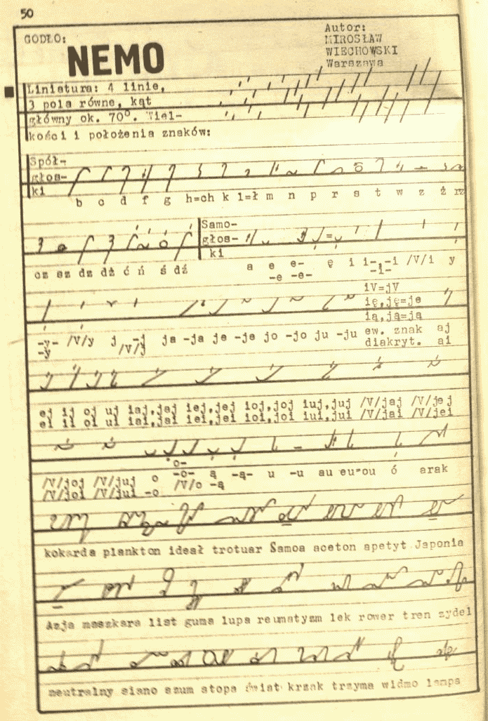 Konkurs na system stenografii cz. 9. Nemo