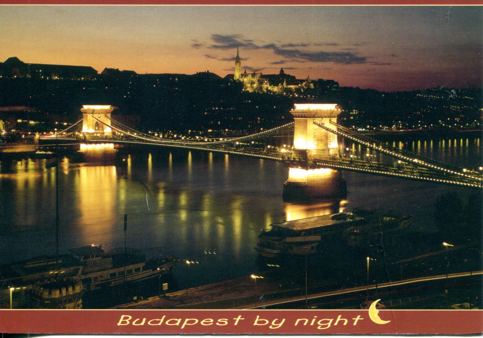 collect ROC: Hungary Postcard: Budapest by Night, Thanks Omti