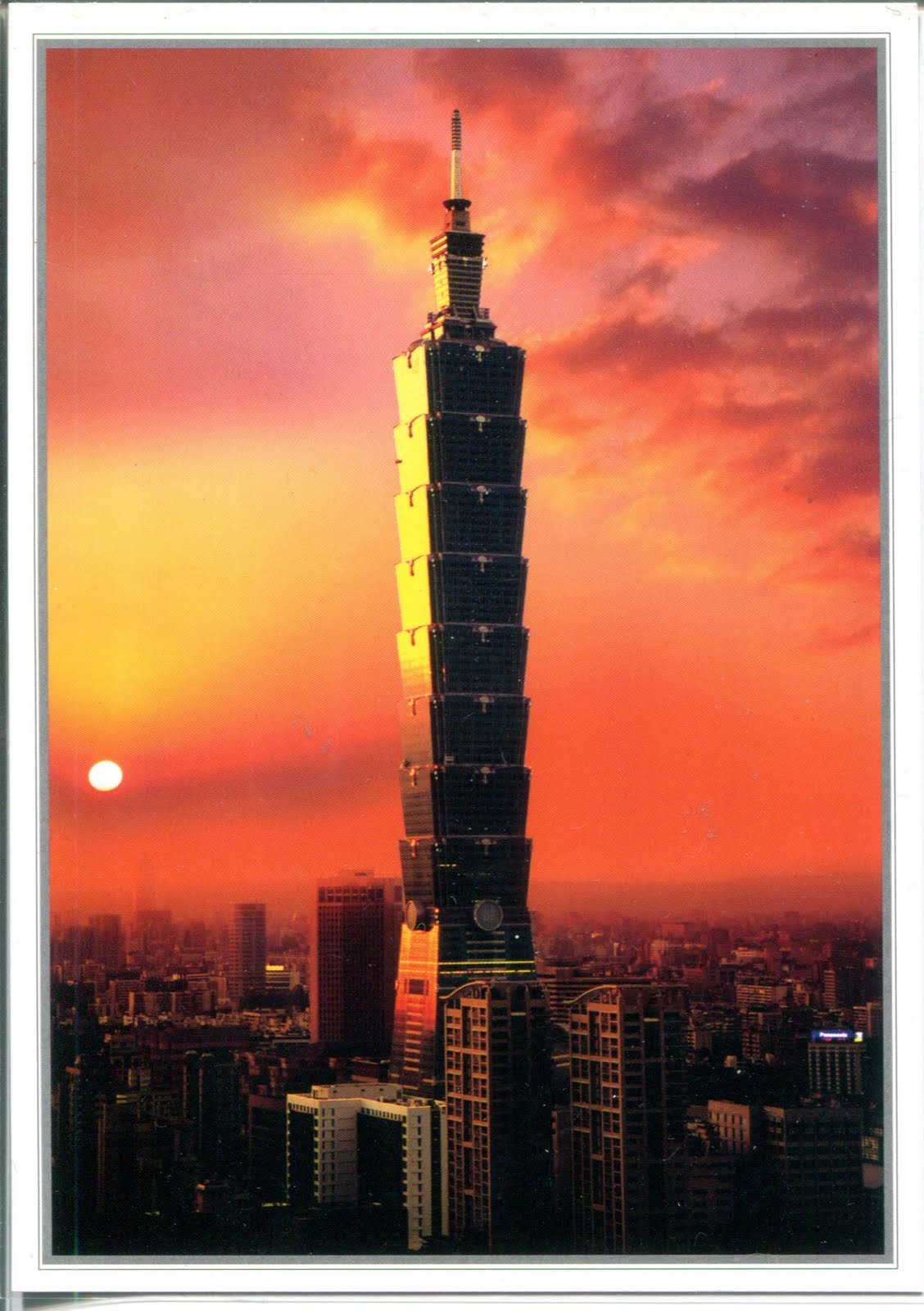 collect ROC: Taiwan postcards: Taipei 101 Tower , Sunset