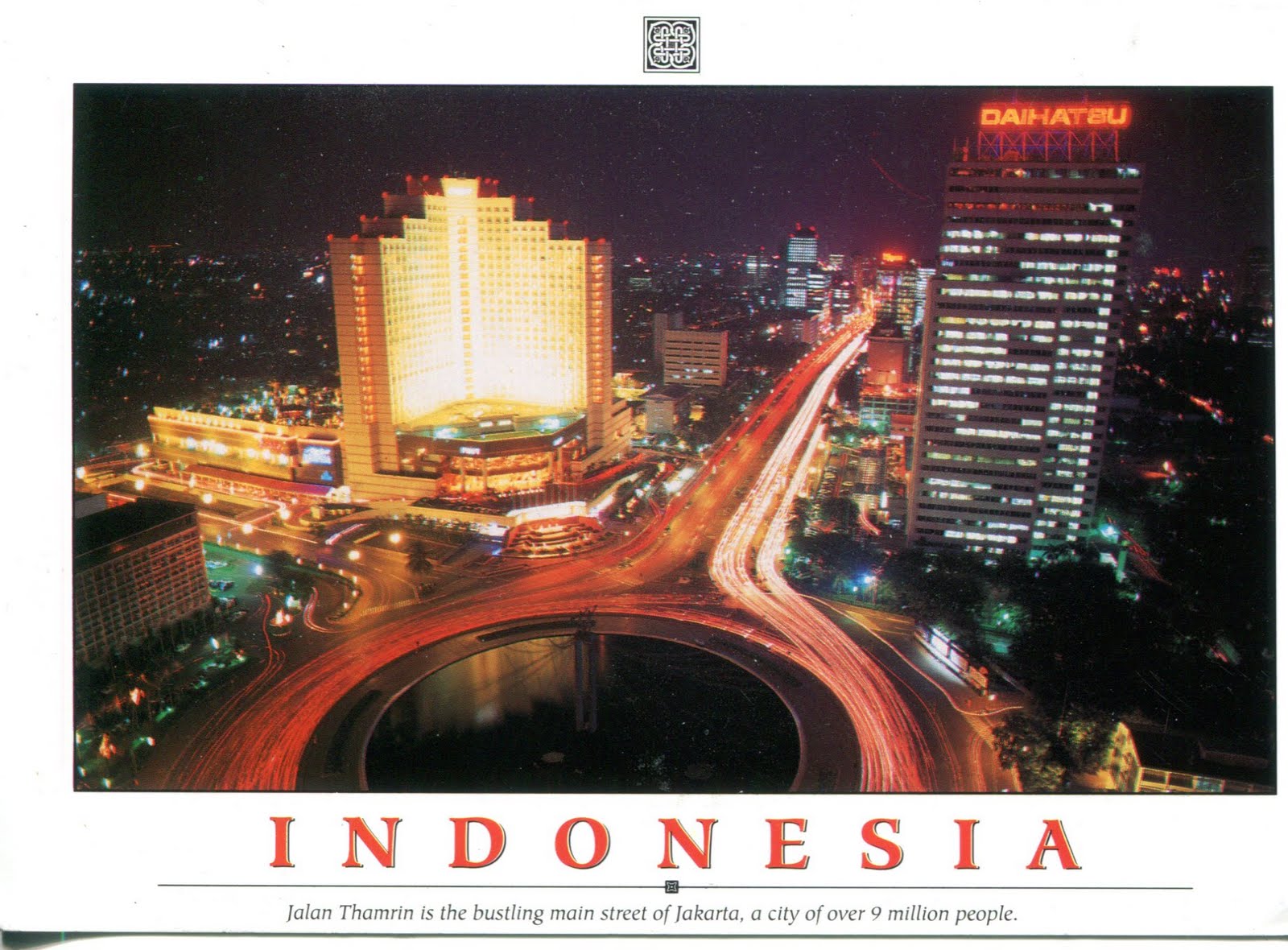 collect ROC: Indonesia Postcard: Thamrin Road in Jakarta, Thanks Juned