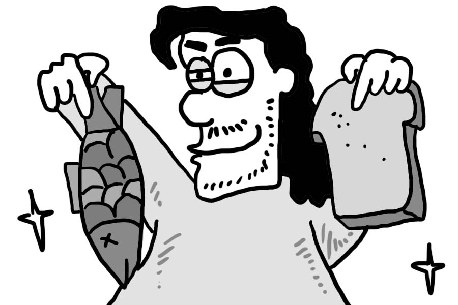 Bible Cartoon: Jesus: Fish and Loaves