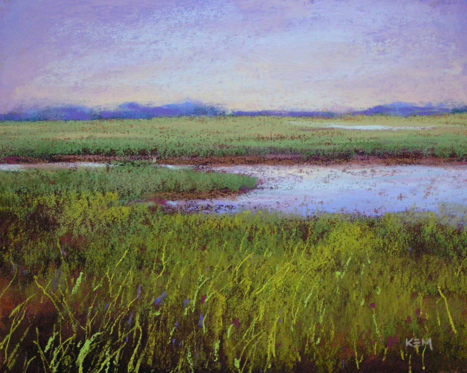 Painting My World: Spring Marsh Pastel Painting 8x10 sold