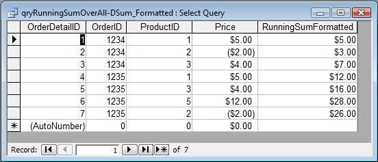 Domain Function Example: Running Sum with DSum – Roger's Access Blog