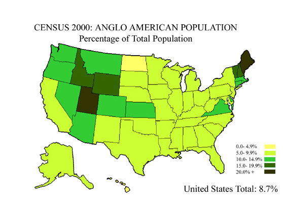 euro americans: Where Anglo-Americans live