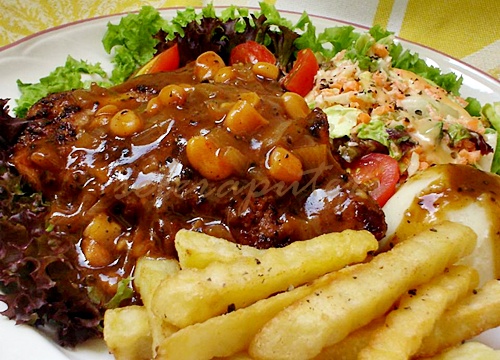 Grilled Chicken Chop & Blackpepper Sauce - Singgahsana Kitchen