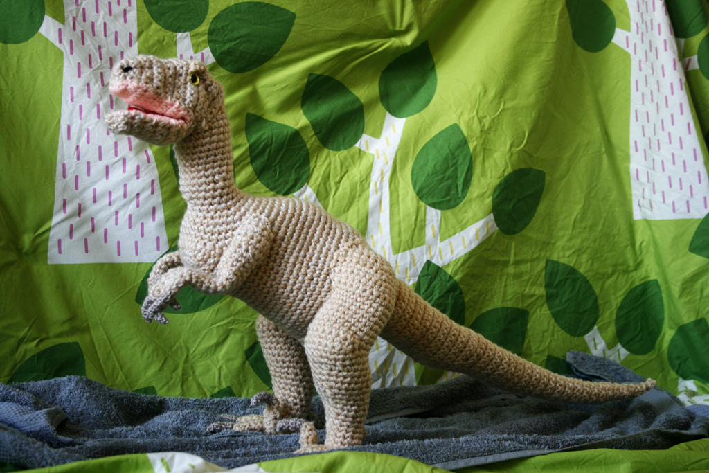 Soggy Wolfie ^. .^: Chicken the Crocheted Velociraptor