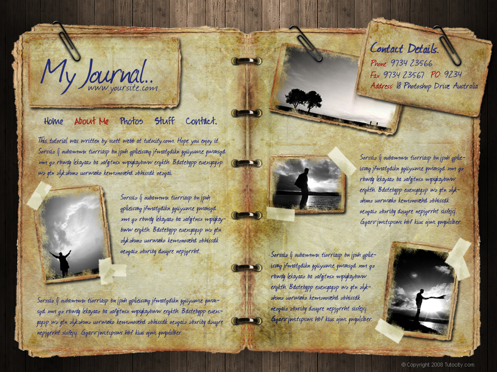 mycastro: Full Photoshop Web Design - Journal