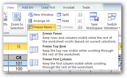 WeB LoG'S JuUiER: Freeze Rows or Columns as Headers