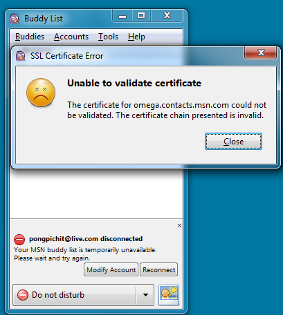 WeB LoG'S JuUiER: Fix the Pidgin "SSL Error" in Ubuntu & Windows