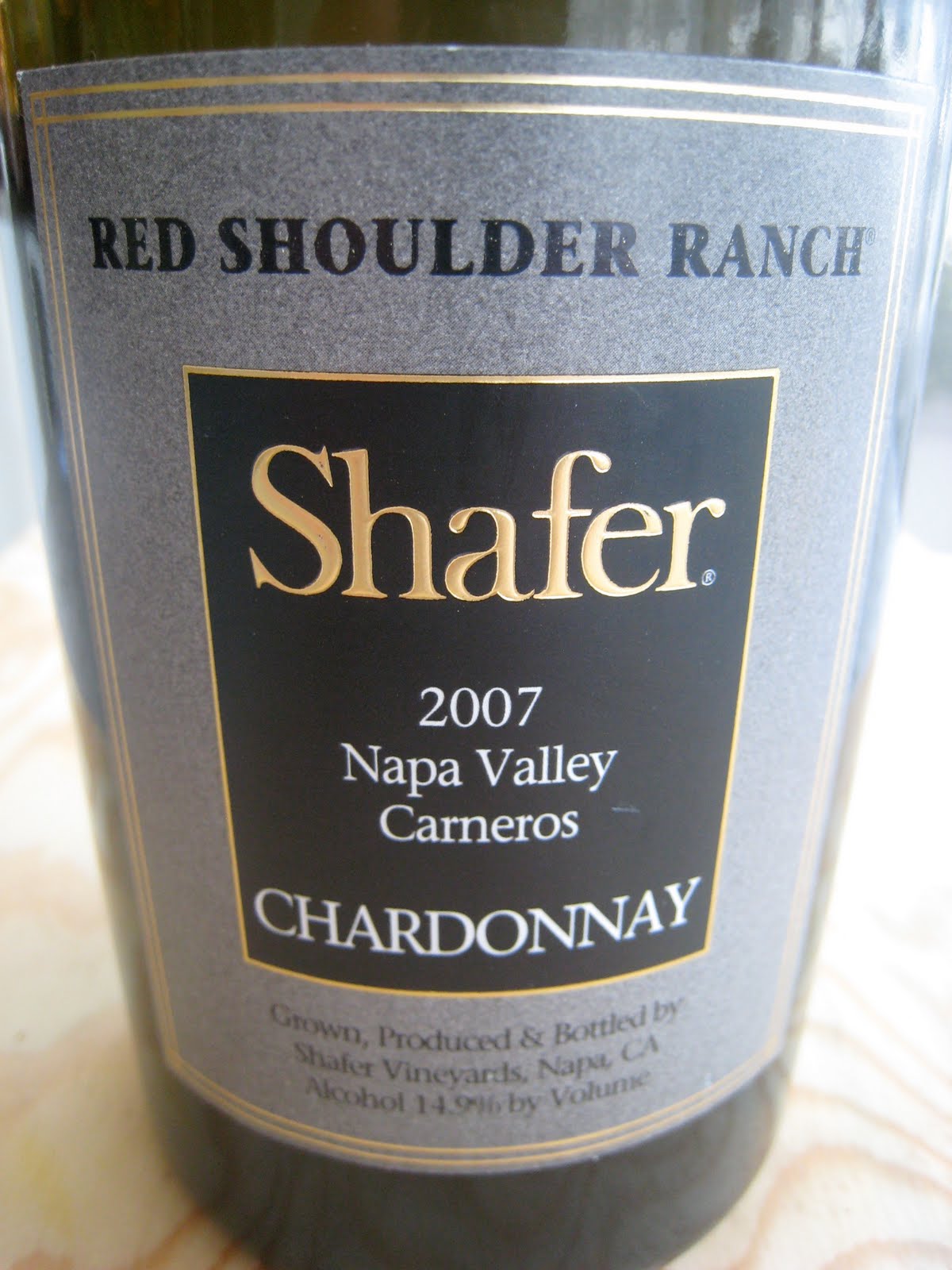 Johan P: 2007 Shafer Chardonnay Red Shoulder Ranch