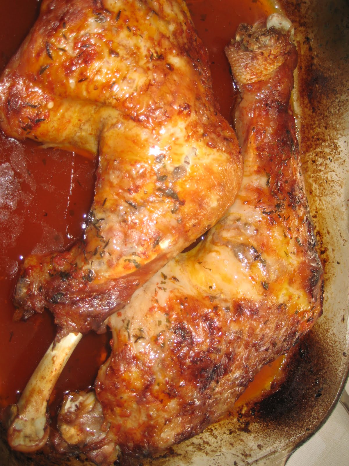 Ensaios culinarios: Perna de peru assada no forno