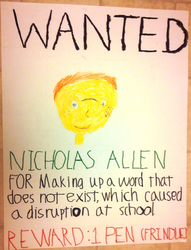 Helly's Project 365 Journal: Frindle Poster