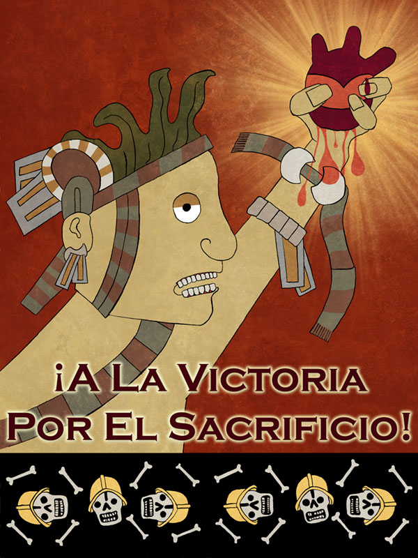 My Journey: Aztec War Poster, initial colours
