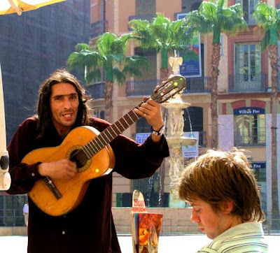 Photographs of Lanzarote. Photographs of Spain.: Malaga Busker