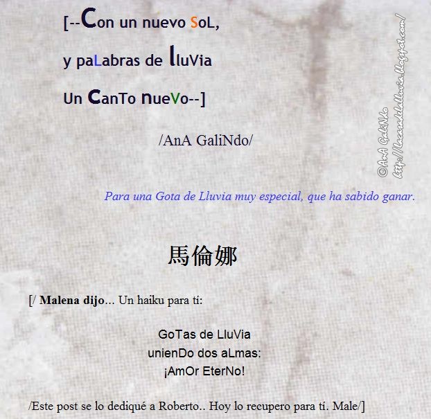 La CasA de La LluviA: /Haikú IV/ CanTo