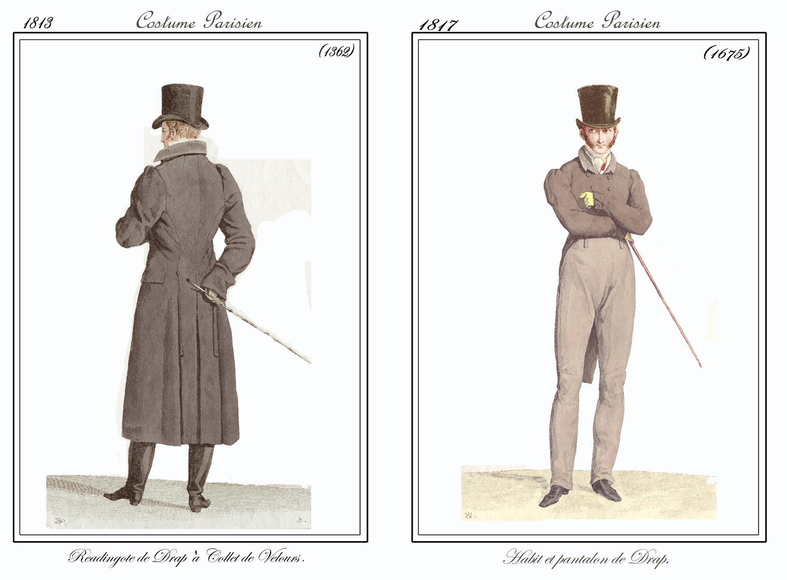 A Thousand Pixels: Costume Parisien Napoleon-era fashion plates for MEN