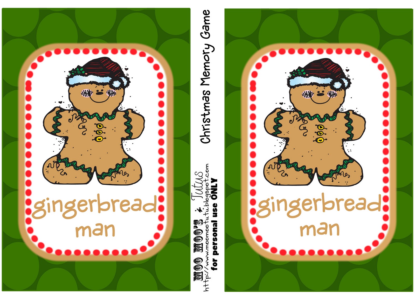 Moo Moo's & Tutus: Manic Monday Freebie {Christmas Memory Game}