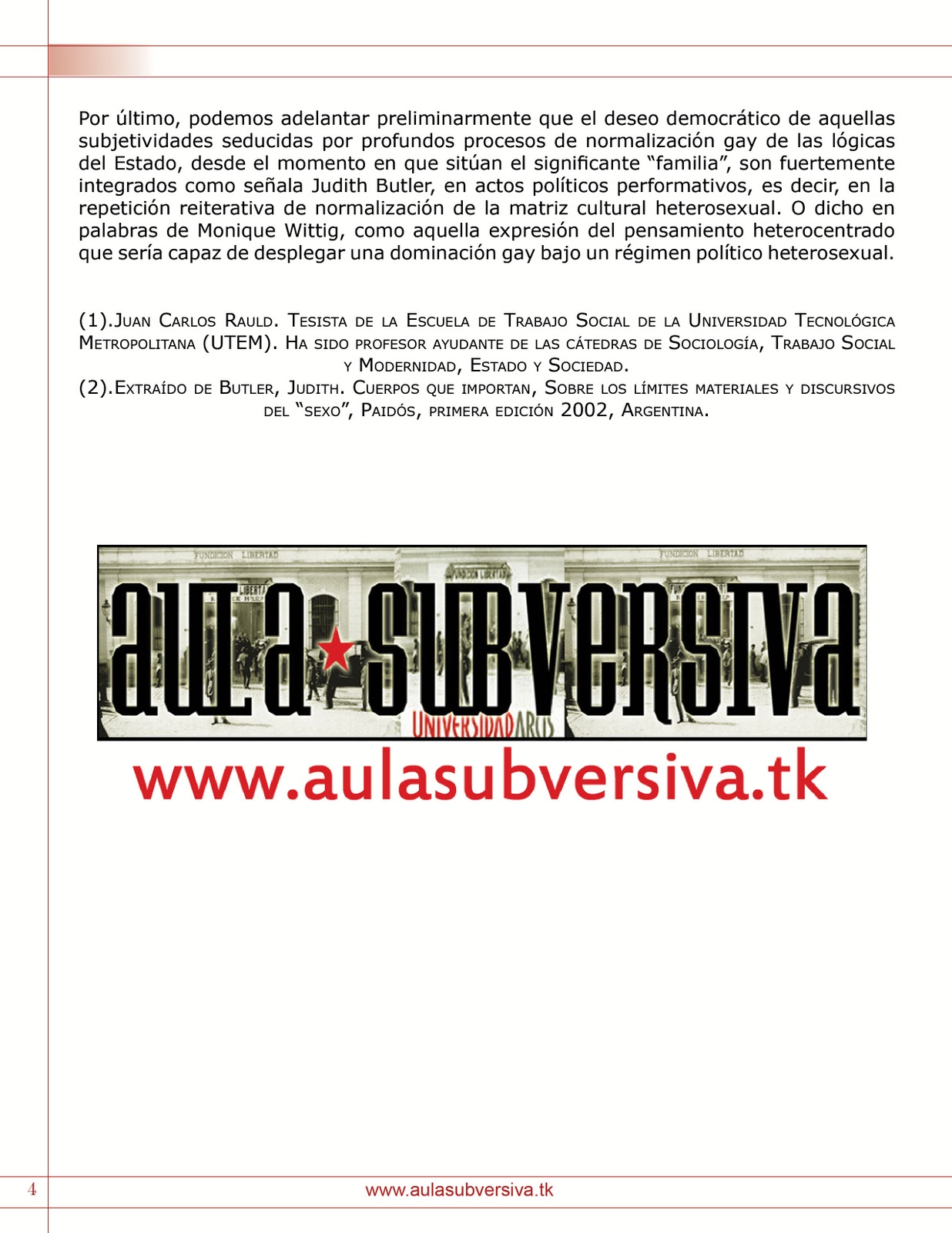 Aula subversiva Nº 4 | Aula Subversiva