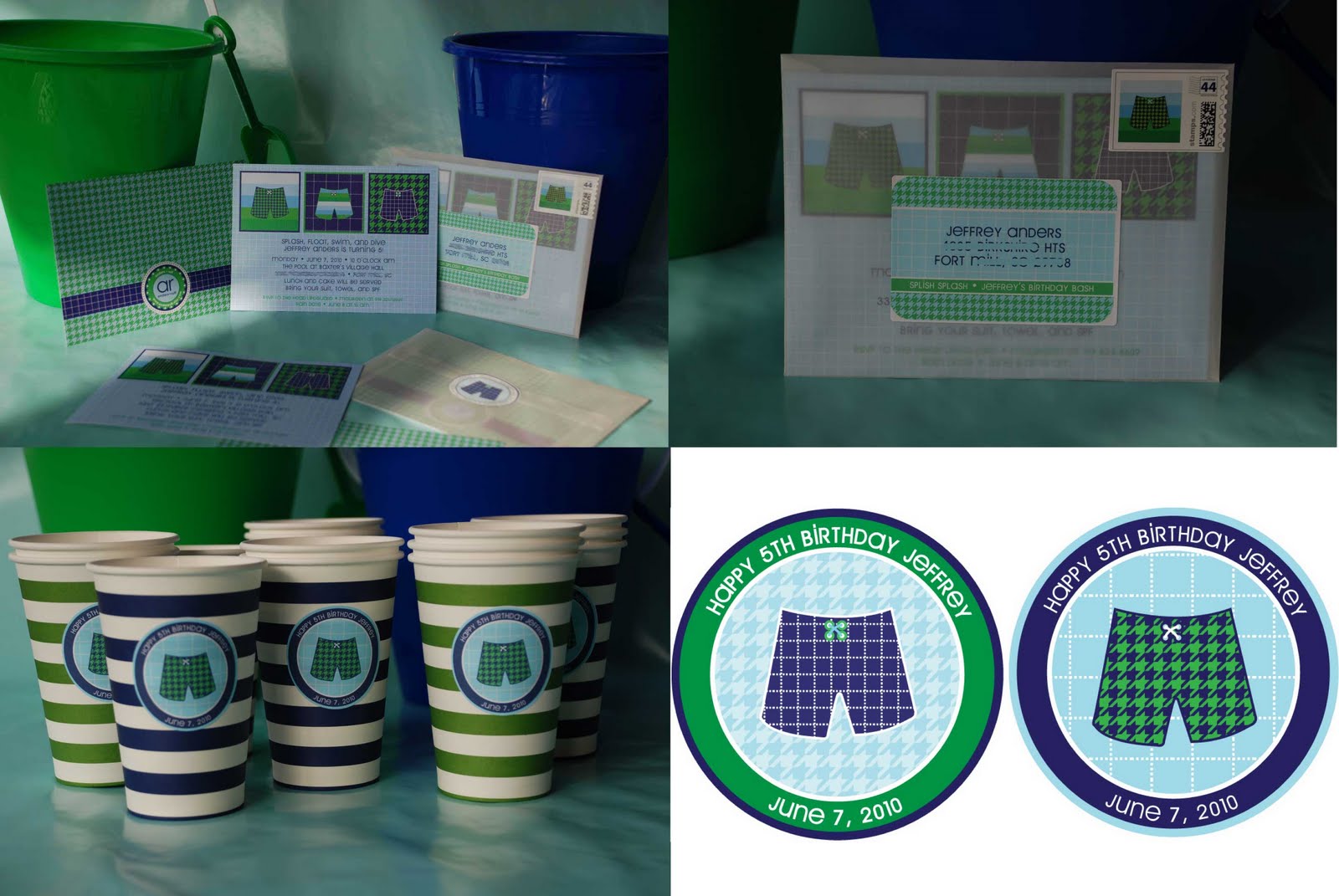 A Blue and Green Splish Splash Pool Party - Anders Ruff Custom Designs, LLC