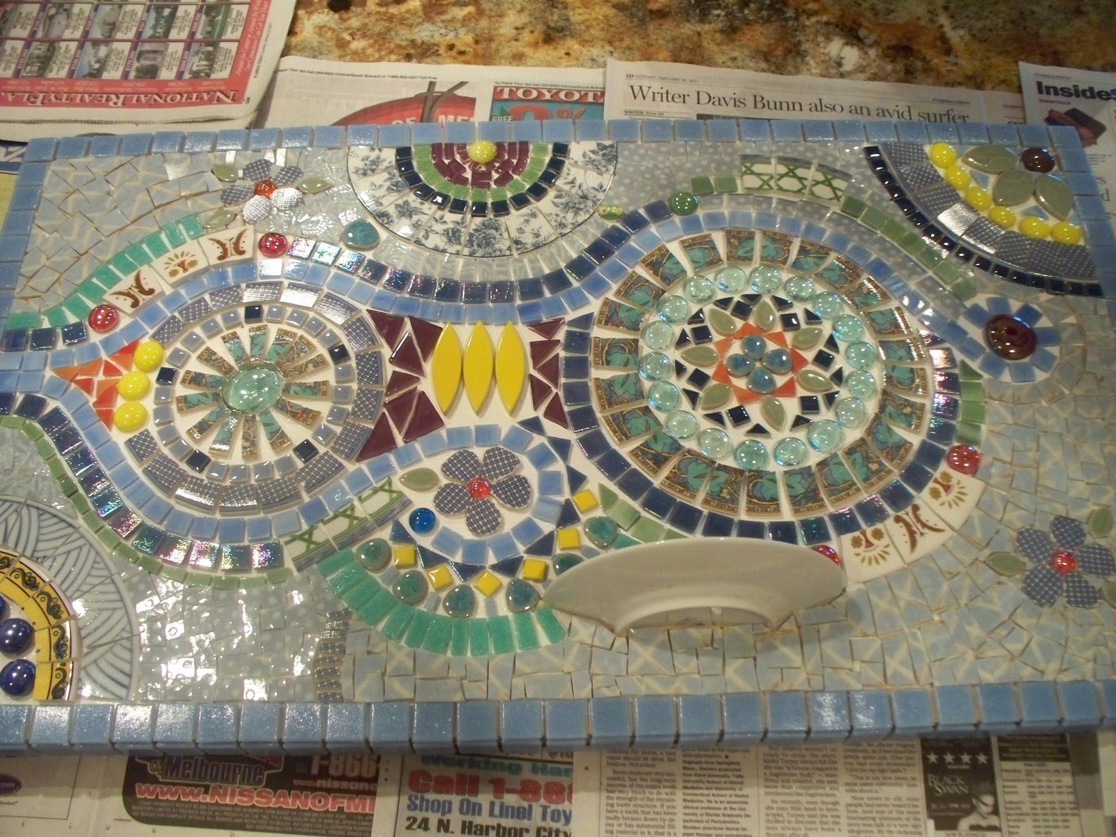 CHRIS' COMMENTS: Custom Mosaic-Grouting