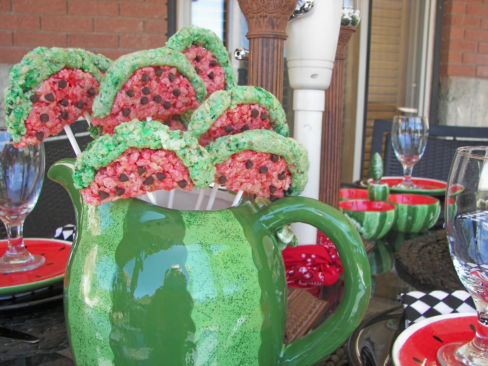 Red Couch Recipes: Wild for Watermelons Tablescape