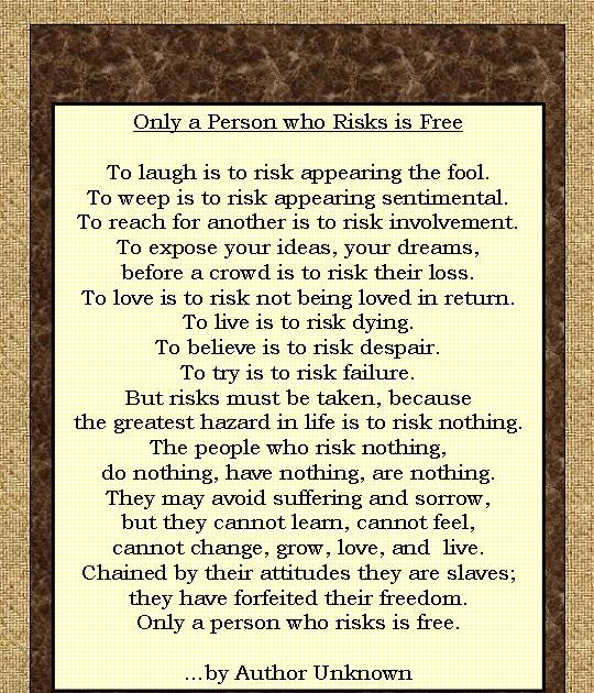 Poem About Risk