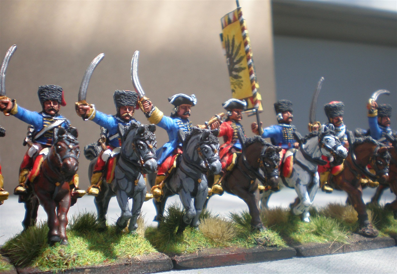 15mm paint shack: 28mm front Rank Austrian syw Hussars finished based