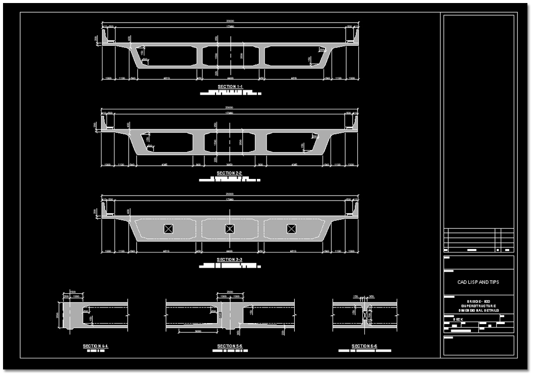 Cad Lisp and Tips: Lisp : A Bridge Dimension Drawing in 10 Seconds