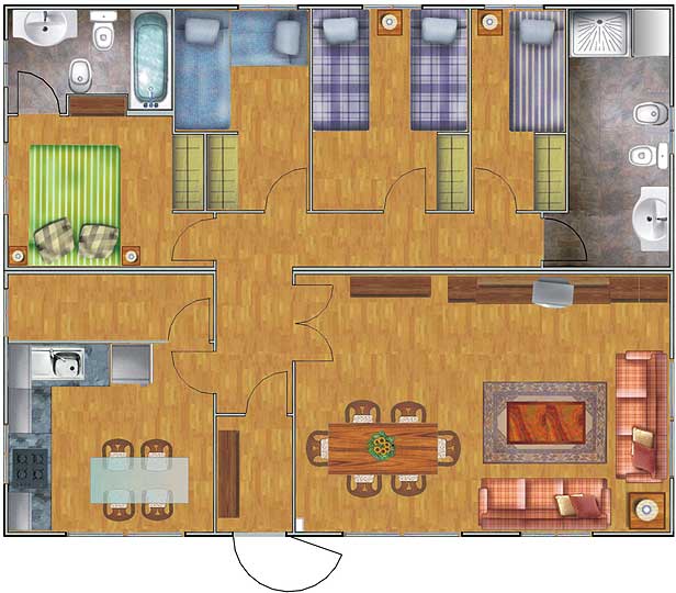 PLANO DE CASA DE 88,40M2 CON 4 DORMITORIOS : PLANOS DE CASAS GRATIS Y ...