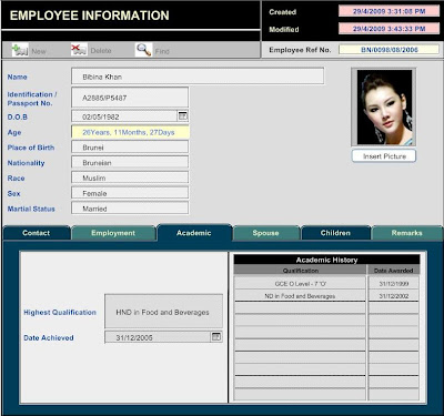 Shad Programmer: Sample of Employee Information Database