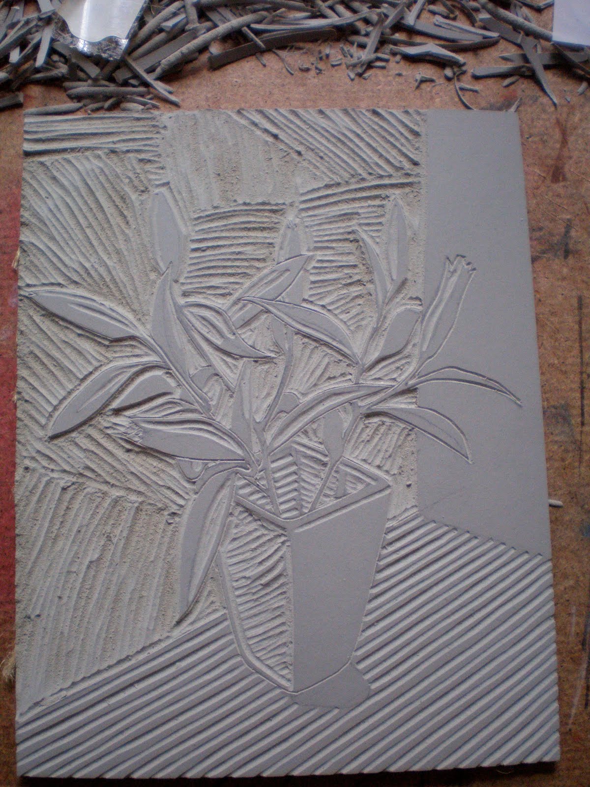 james green printworks: flowers linocut - process