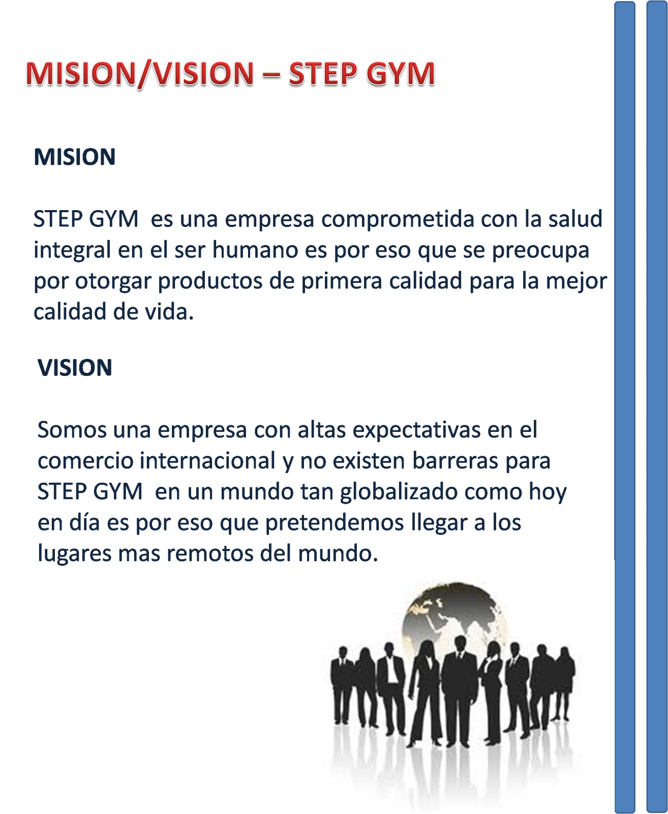 Step Gym Online: Mision y Vision