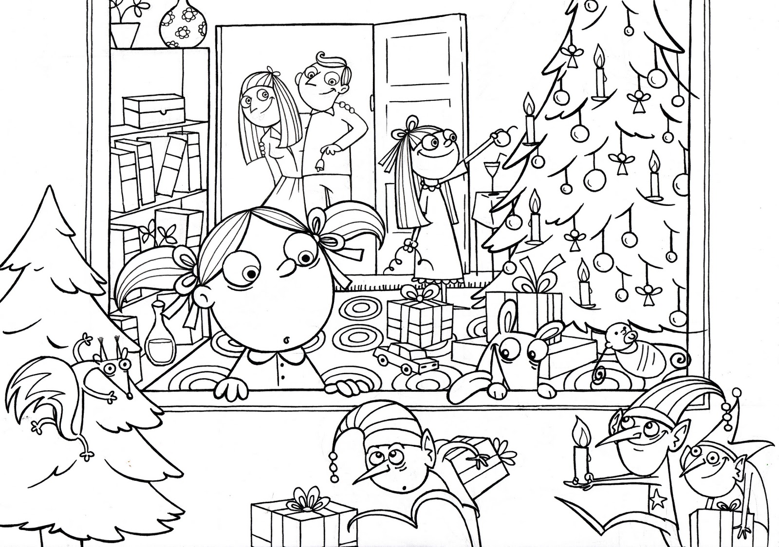 XMAS COLORING PAGES