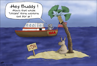 Brain Bounce|Funny Cartoon Humor: Editorial Cartoon: Utopia