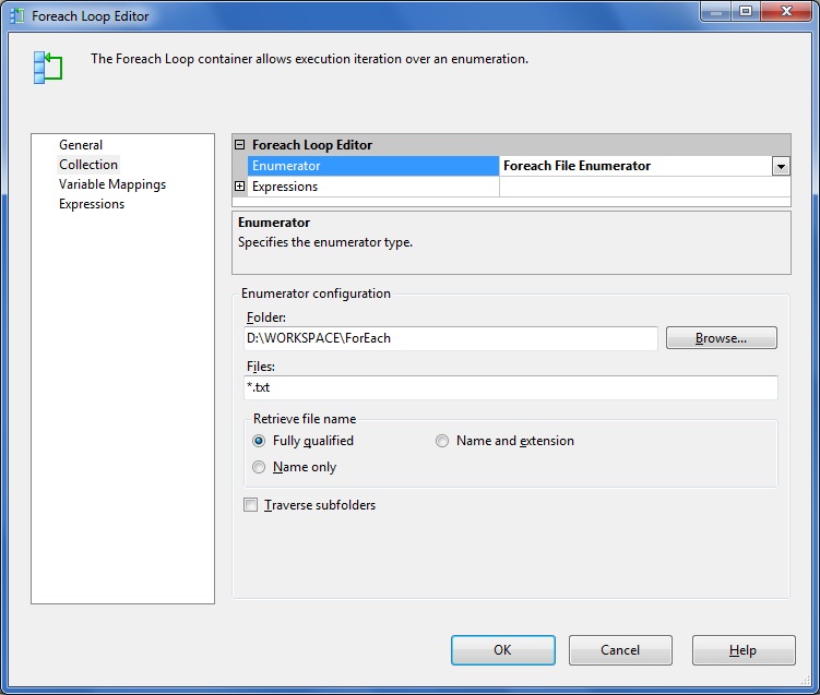 SQL Server Integration Services(SSIS): Looping over files with the Foreach Loop Container