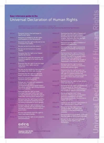 Declaration of Human Rights: UNIVERSAL DECLARATION OF HUMAN RIGHTS POSTER