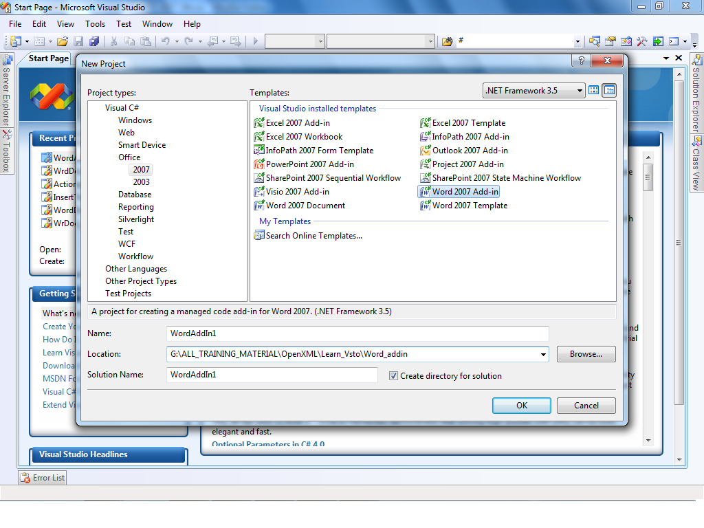VSTO SAMPLE: VSTo WORD 2007 WITH WORD ADDIN VSTO SAMPLE: VSTo WORD 2007 WITH WORD ADDIN