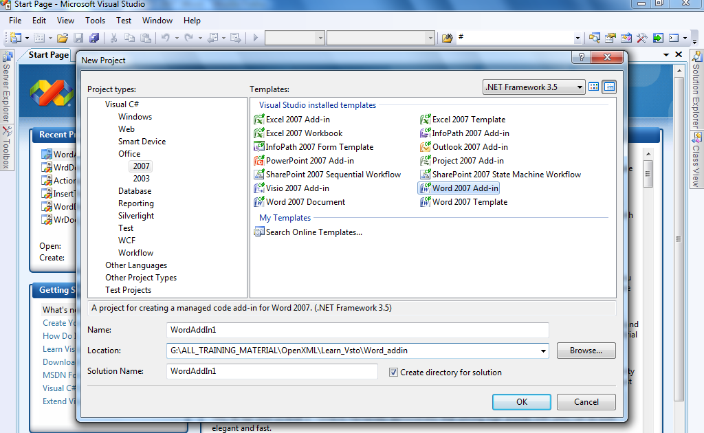Vsto Sample Vsto Word 2007 With Word Addin