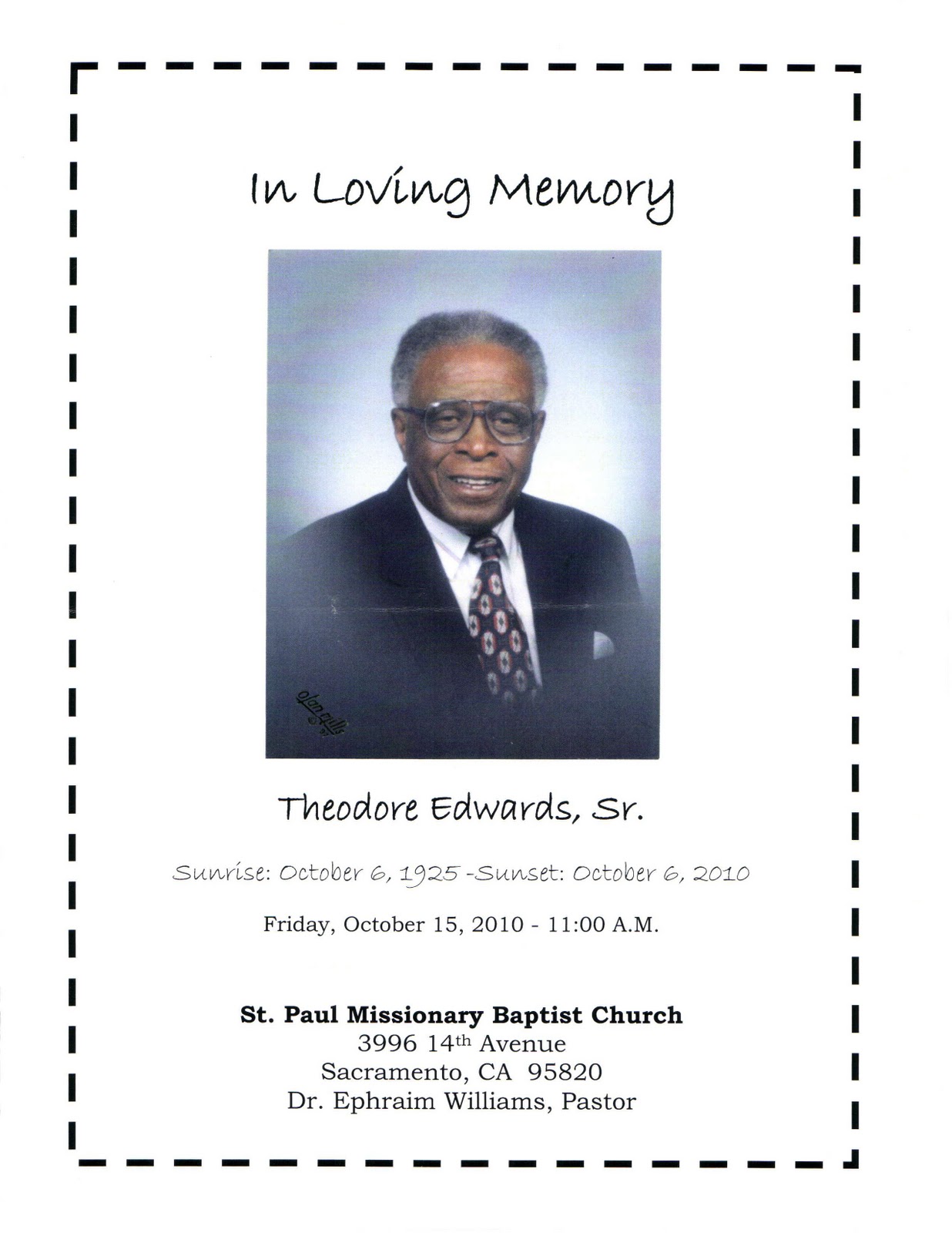 Theodore Edwards Legacy - October 06, 2010