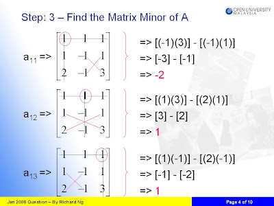 Management Mathematics: Solving Equations Using Inverse 3x3 Matrix