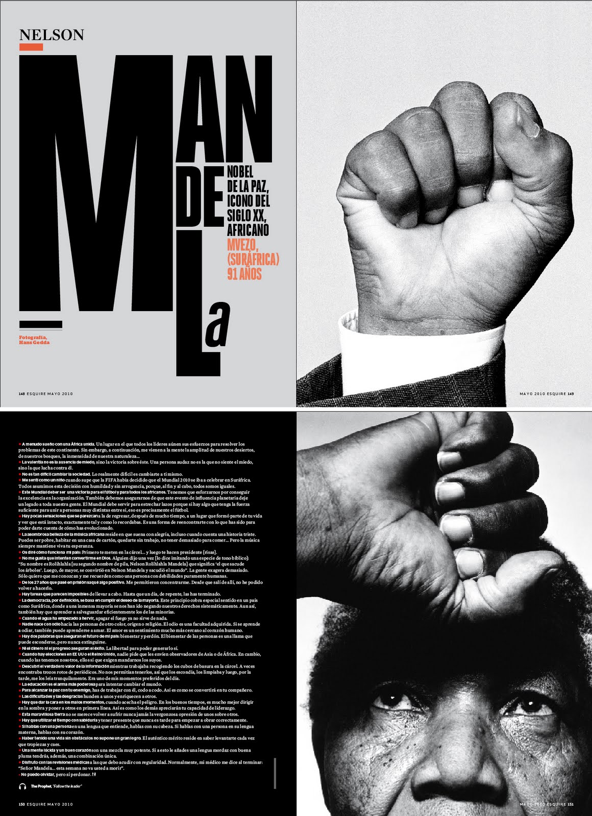 Nelson Mandela | Esquire May 2010 | Magazine layout, Magazine design ...
