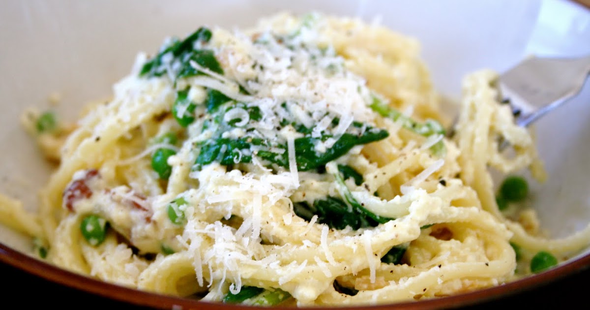 Pancetta Carbonara with Fresh Baby Spinach